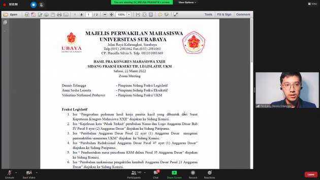 Kongres Mahasiswa XXIII: Bahas Kemajuan Bersama - Universitas Surabaya (UBAYA)