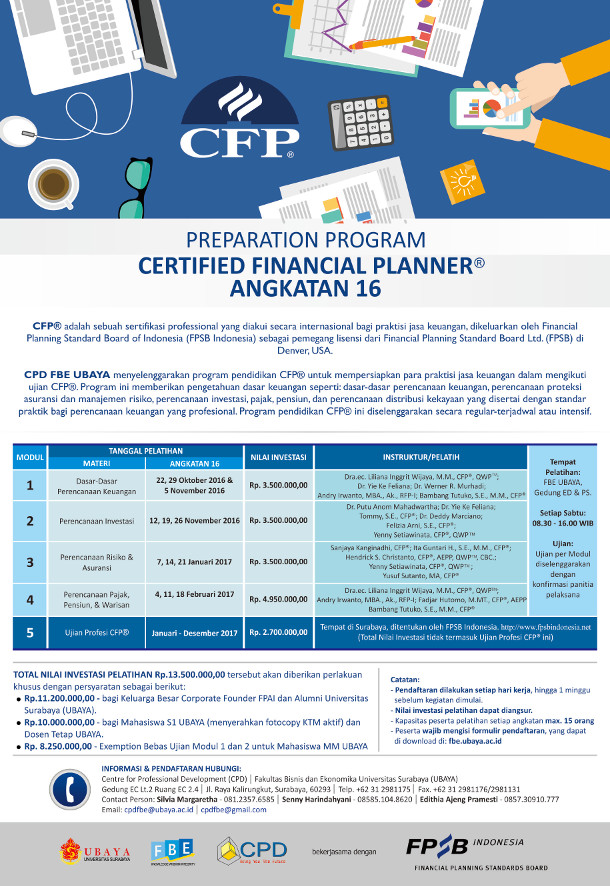 Certified Financial Planner Angkatan 16 - Universitas Surabaya (UBAYA)